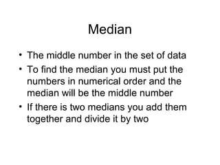 Mean median mode range2 | PPT