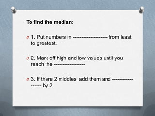 Mean, median, mode, & range ppt | PPTX