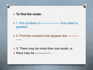 Mean, median, mode, & range ppt | PPTX