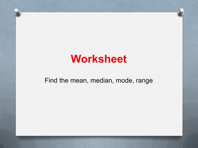 Mean, median, mode, & range ppt | PPTX