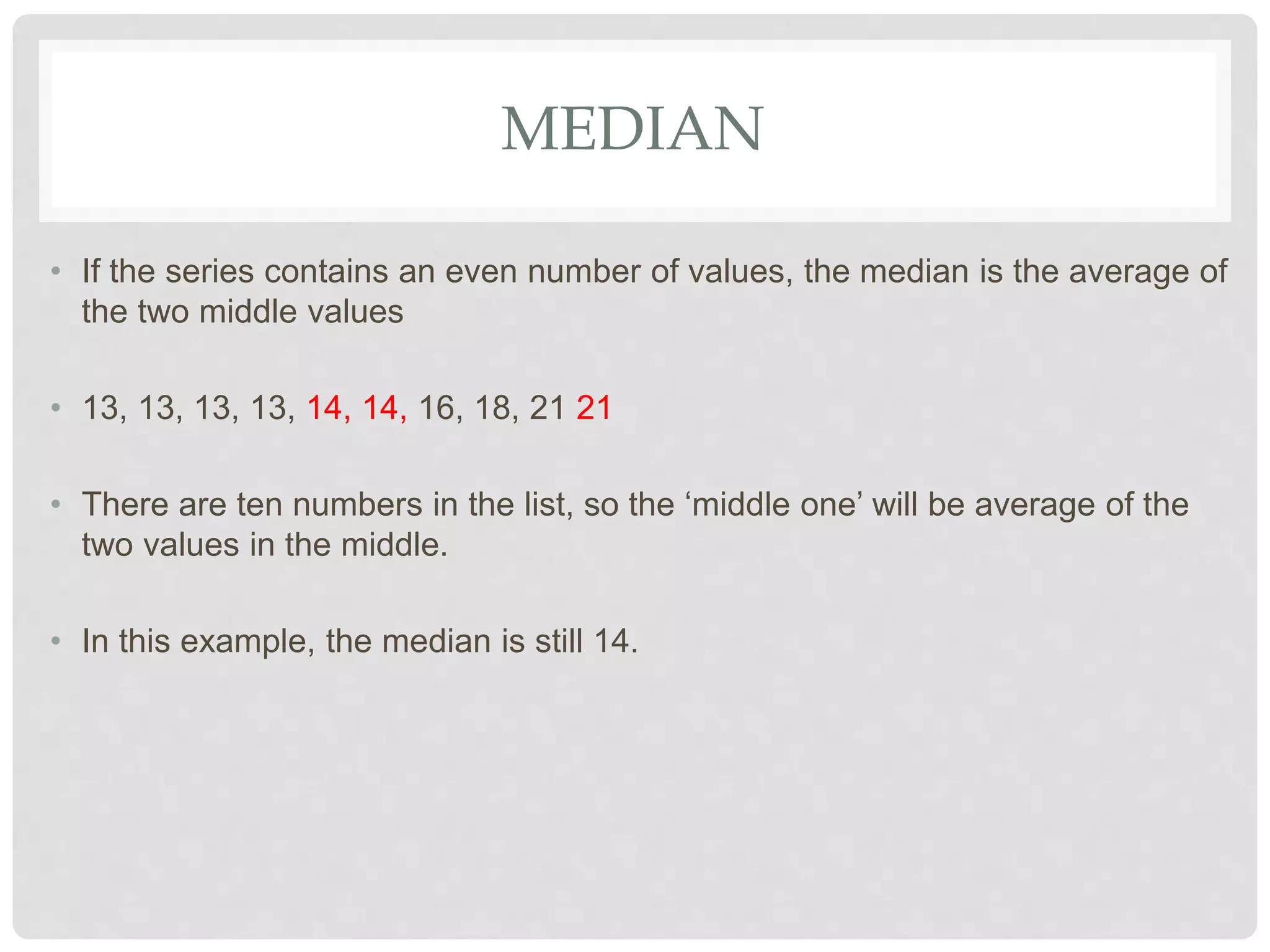 Mean, median, mode and range tutorial | PPT