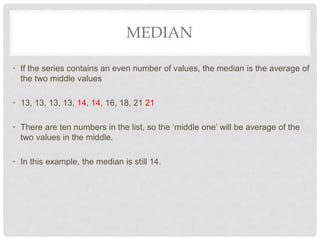 Mean, median, mode and range tutorial | PPT