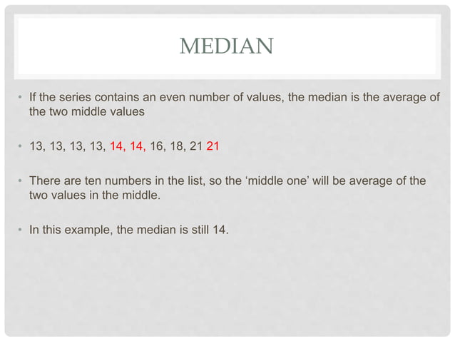 Mean, median, mode and range tutorial | PPT