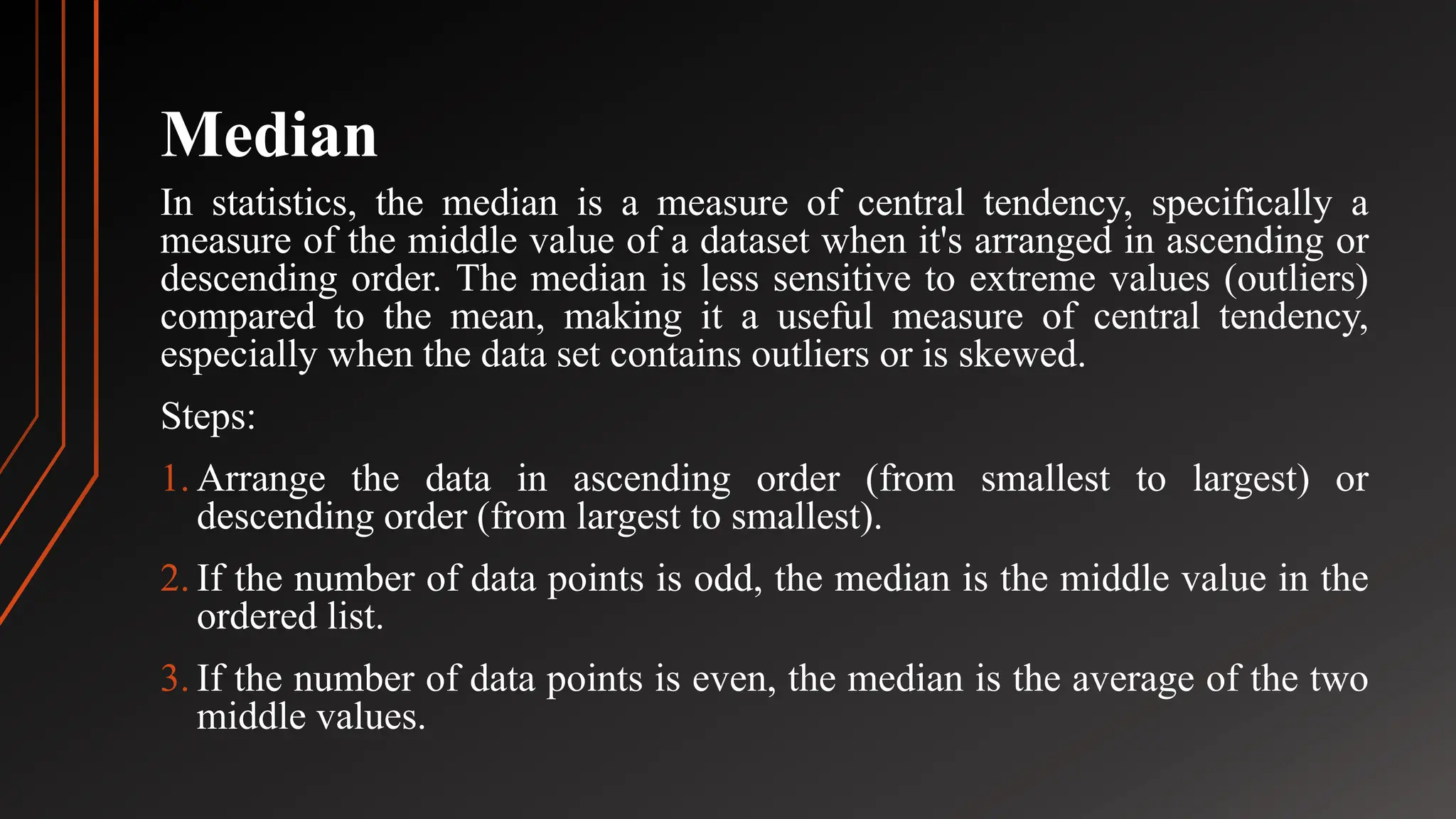 Descriptive Statistics: Mean, Median Mode and Standard Deviation. | PPTX