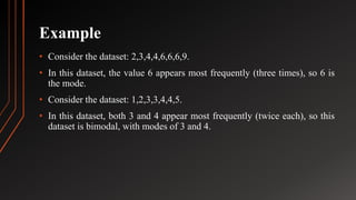 Descriptive Statistics: Mean, Median Mode and Standard Deviation. | PPTX