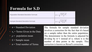 Descriptive Statistics: Mean, Median Mode and Standard Deviation. | PPTX