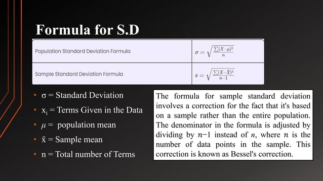 Descriptive Statistics: Mean, Median Mode and Standard Deviation. | PPTX