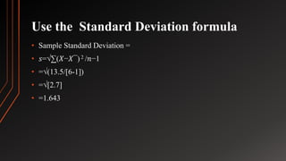 Descriptive Statistics: Mean, Median Mode and Standard Deviation. | PPTX