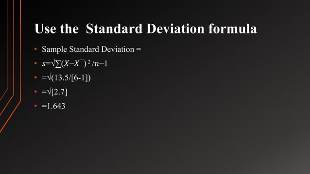 Descriptive Statistics: Mean, Median Mode and Standard Deviation. | PPTX