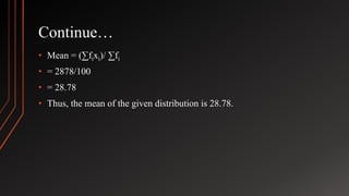 Descriptive Statistics: Mean, Median Mode and Standard Deviation. | PPTX