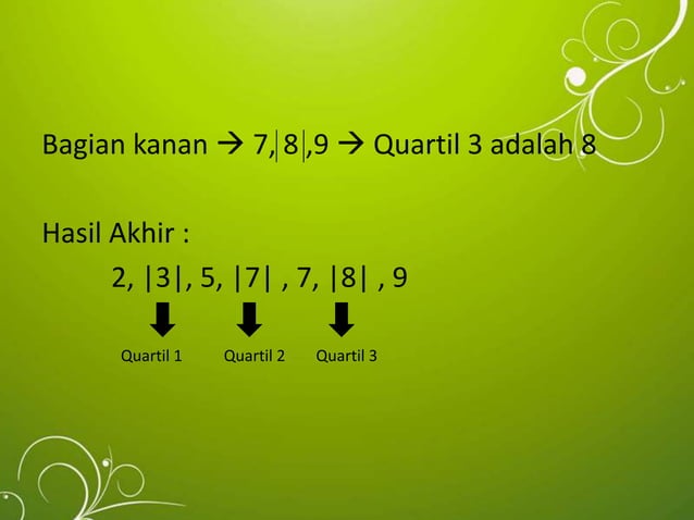 ukuran pemancaran dan pemusatan (mean median modus quartil) | PPT