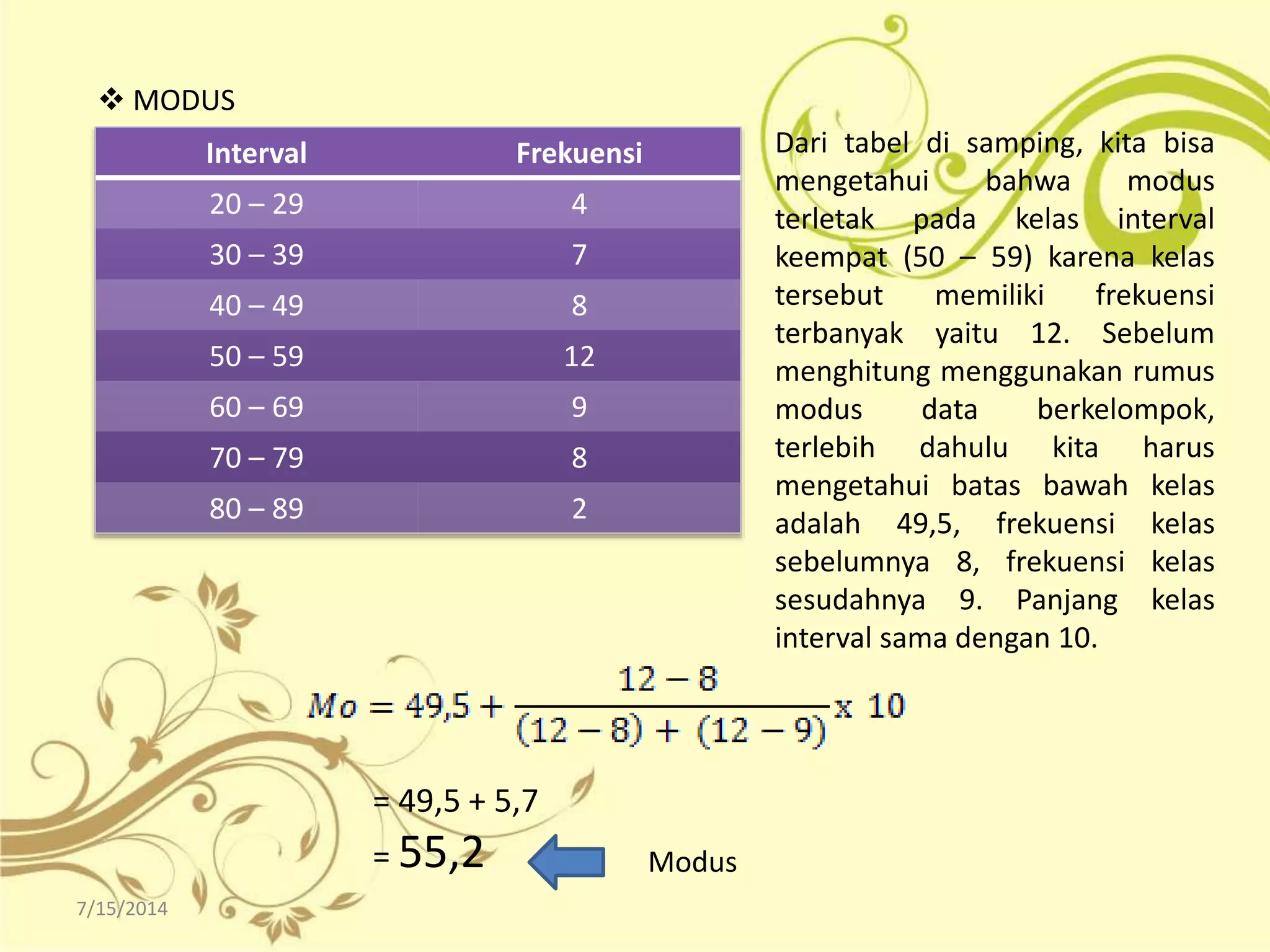 Mean, median, modus | PPTX