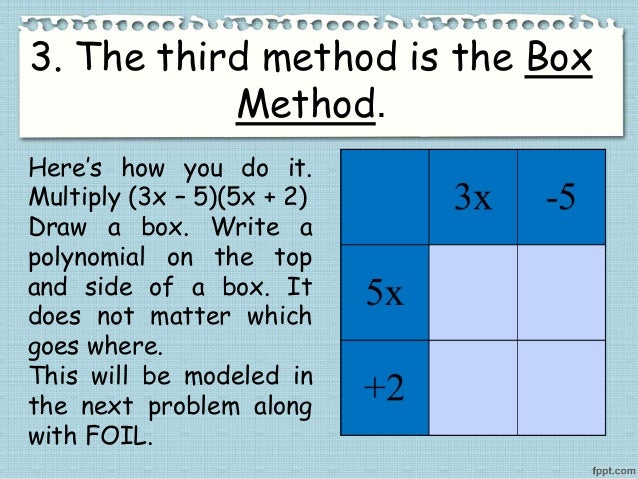 Multiplying Polynomials
