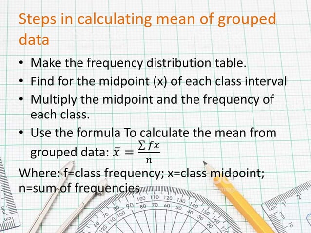 Mean of grouped data | PPTX