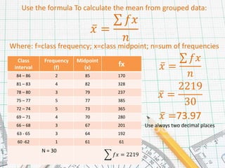 Mean of grouped data | PPTX