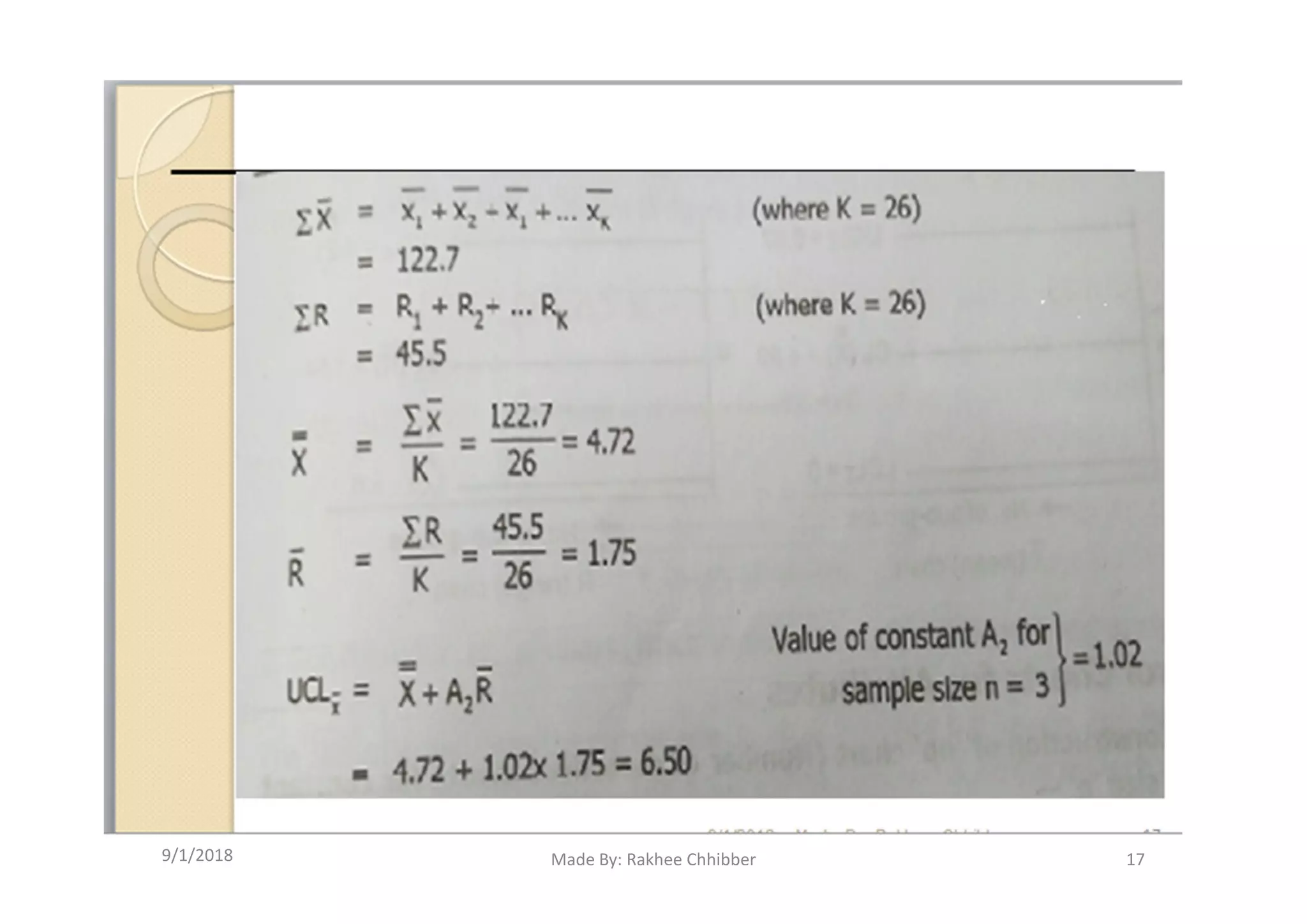 Mean range chart statistical quality chart | PDF