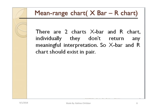 Mean range chart statistical quality chart | PDF