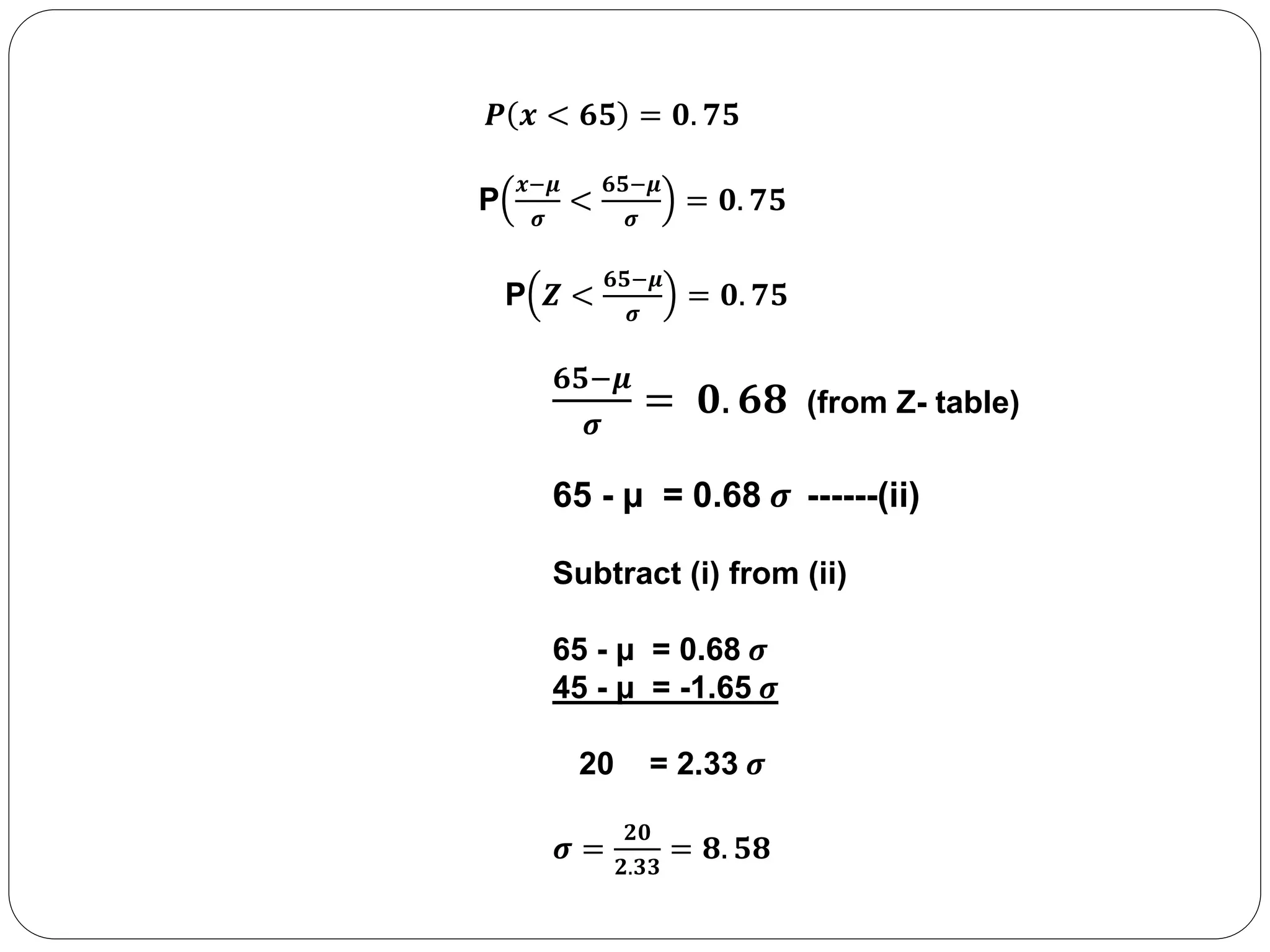 Mean, s.d, quartiles, deciles, percentiles by using normal distribution ...