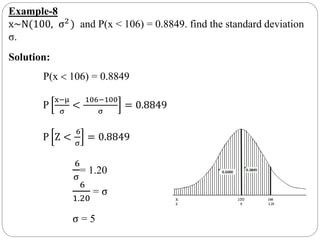 Mean, s.d, quartiles, deciles, percentiles by using normal distribution ...