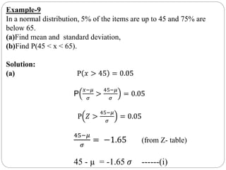 Mean, s.d, quartiles, deciles, percentiles by using normal distribution ...