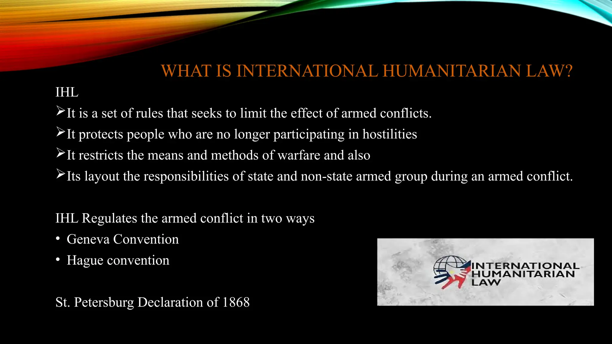 MEANS AND METHODS OF WARFARE UNDER INTERNATIONAL HUMANITARIAN LAW | PPTX
