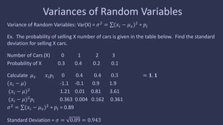 Means and variances of random variables | PDF