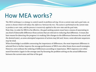 Means end analysis, knowledge in learning | PPTX