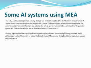 Means end analysis, knowledge in learning | PPTX