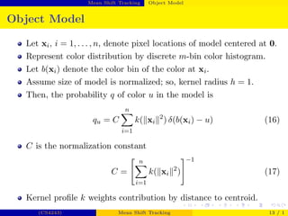 Meanshift Tracking Presentation | PDF