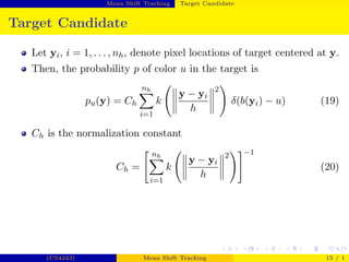 Meanshift Tracking Presentation | PDF