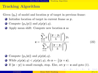 Meanshift Tracking Presentation | PDF