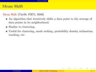 Meanshift Tracking Presentation | PDF