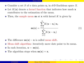 Meanshift Tracking Presentation | PDF