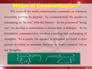 Means of communication by S B Ray | PPT