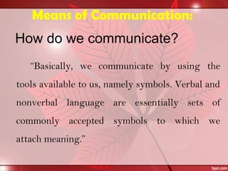 Means of communication by S B Ray | PPT