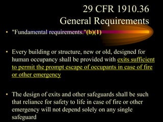Means_of_egress and escape plan as per osha requrments | PPT