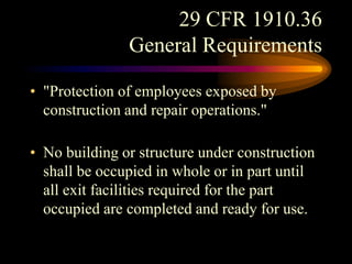 Means_of_egress and escape plan as per osha requrments | PPT