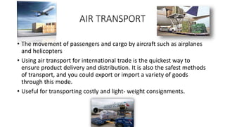 MEANS OF TRANSPORT.pptx | Air Travel | Travel Type