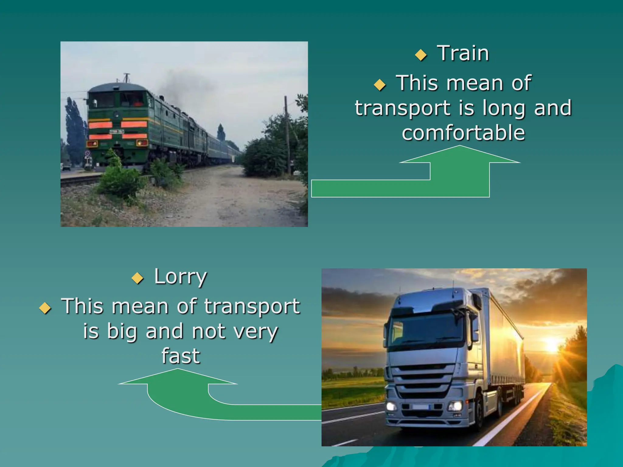 means of transport presentation voyage type | PPT