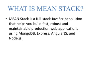 Mean stack | PPT