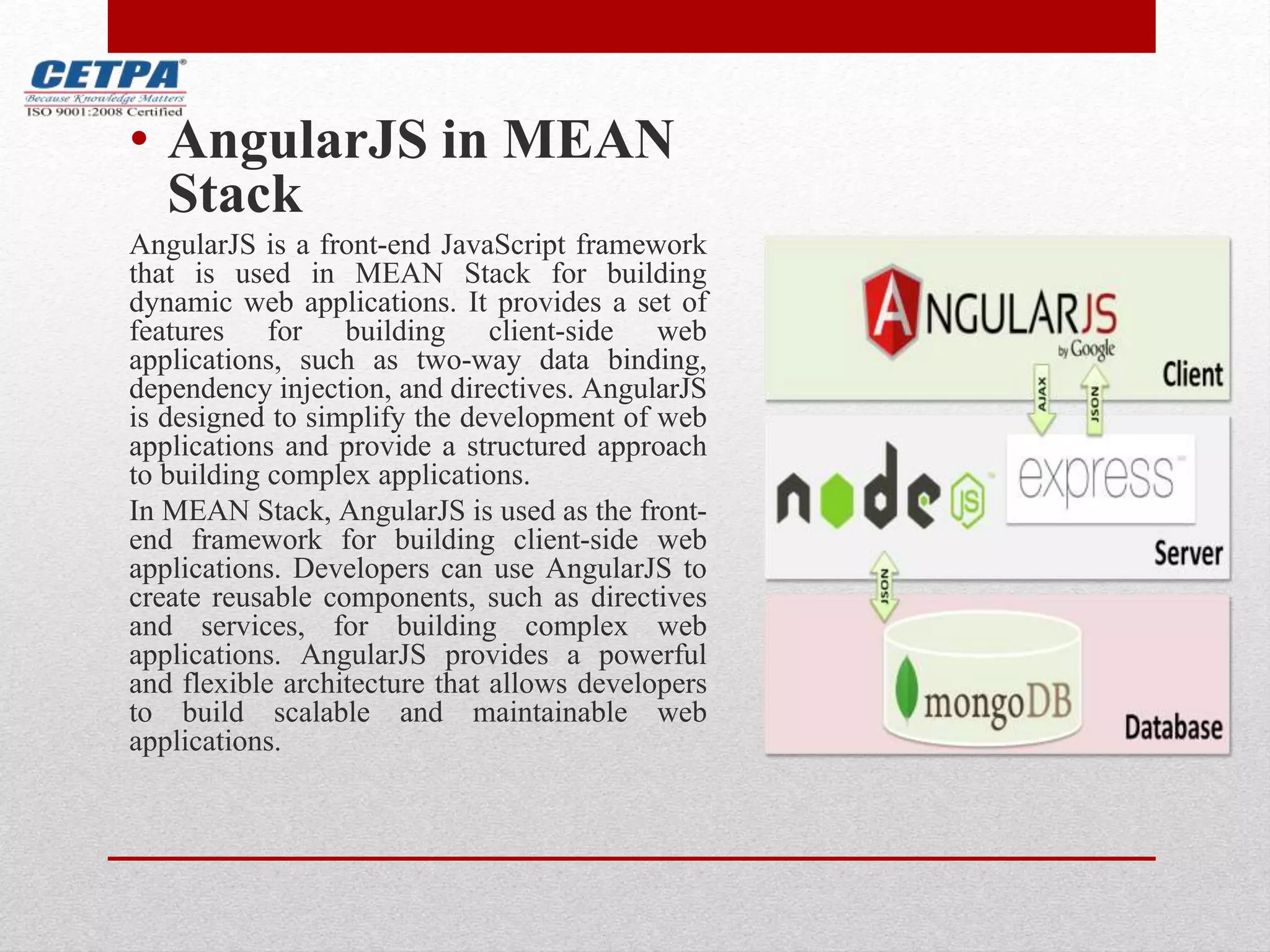 Overview of MEAN Stack development | PPTX | Web Development | Internet