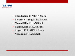 Overview of MEAN Stack development | PPTX | Web Development | Internet
