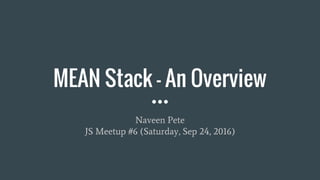 Mean Stack - An Overview | PDF