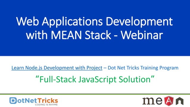 Web Applications Development with MEAN Stack | PPT