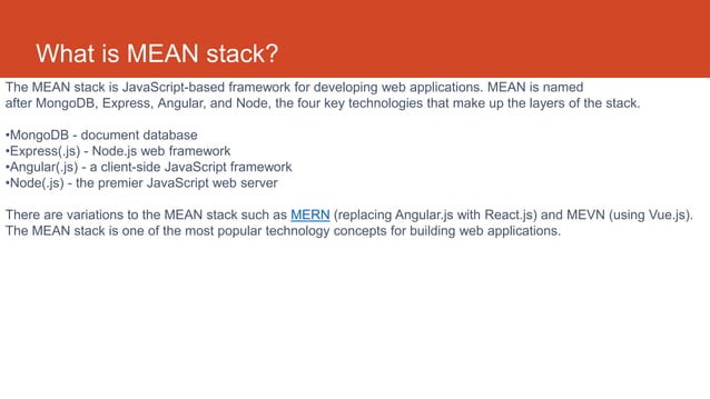 MEAN Stack Tutorial by jeetendra mandal | PPT