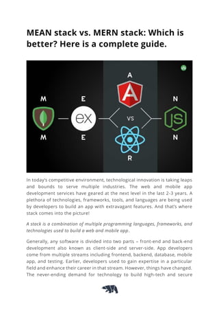 MEAN stack vs. MERN stack: Which is better? Here is a complete guide. | PDF