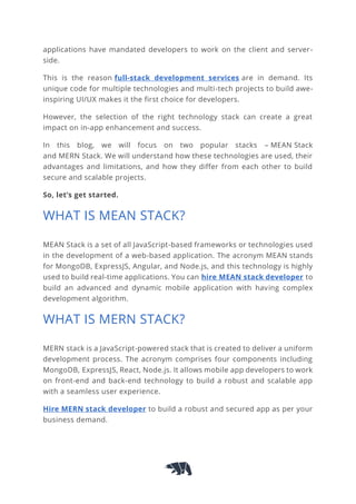 MEAN stack vs. MERN stack: Which is better? Here is a complete guide. | PDF