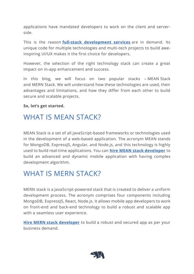 MEAN stack vs. MERN stack: Which is better? Here is a complete guide. | PDF