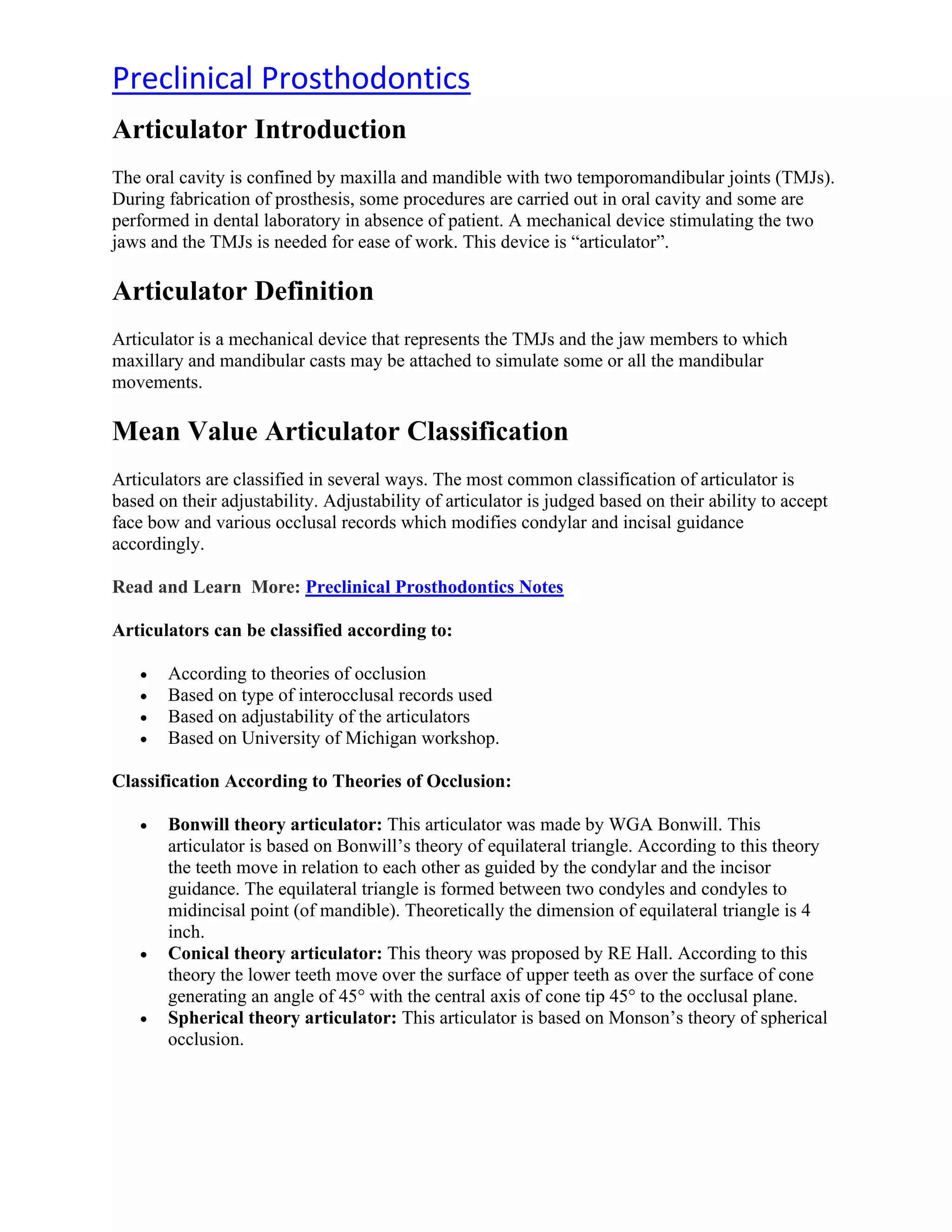 Mean Value Articulator | PDF