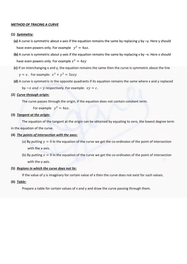 Mean value, maxima minima,curve tracing | PDF